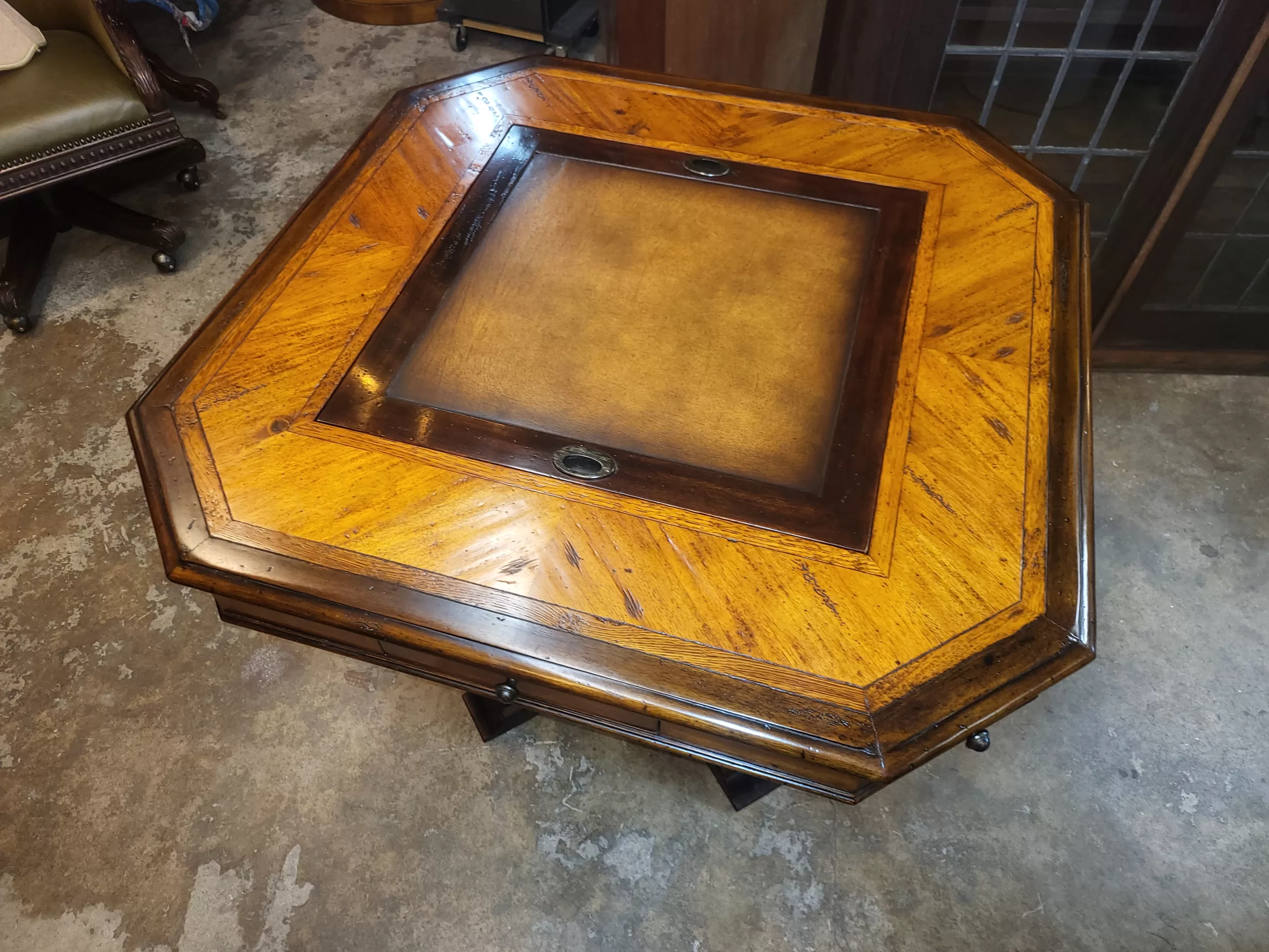 Theodore Alexander Mahogany / Maple / Oak Game Table - Long Valley Traders