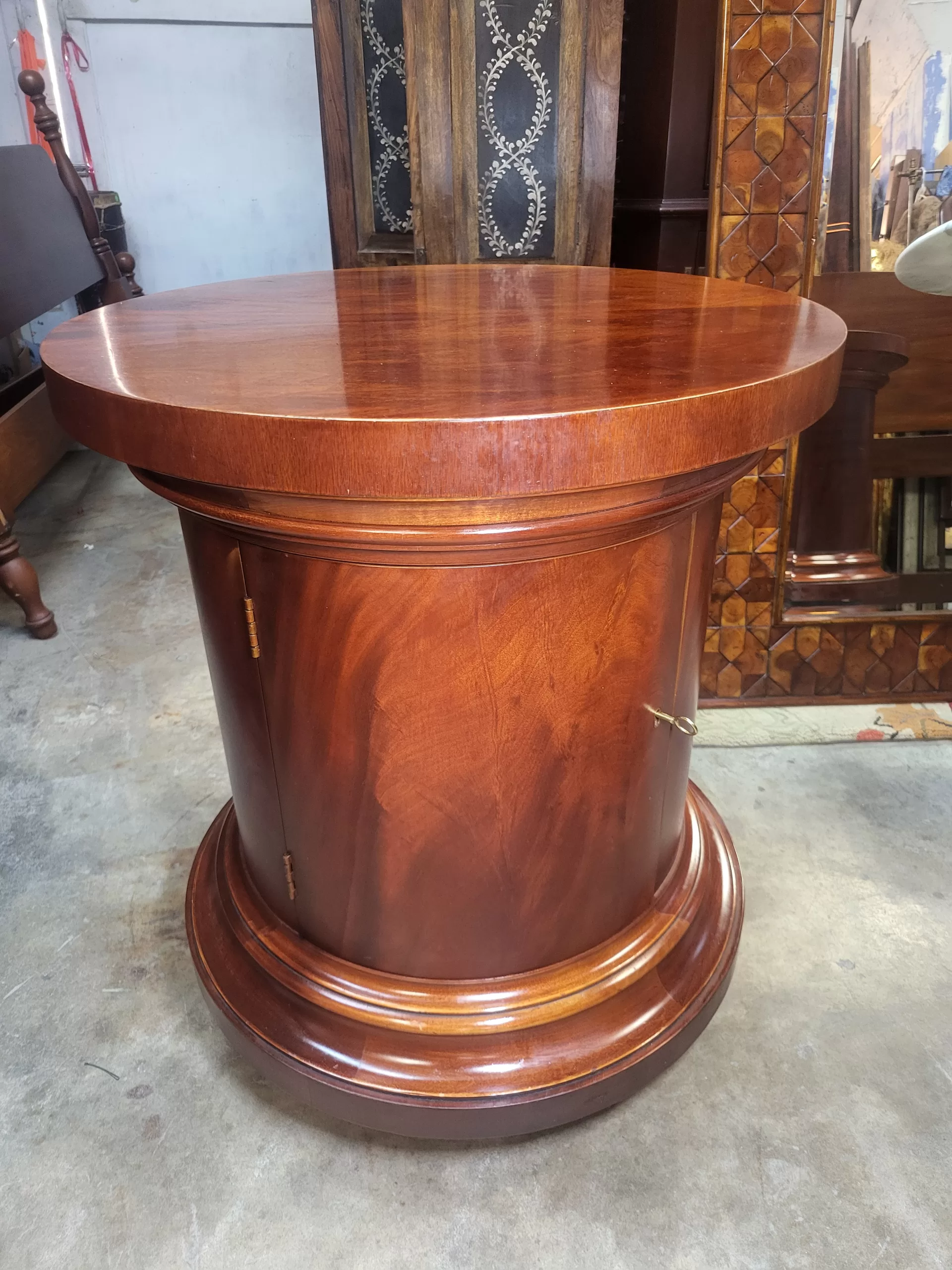 Polo Ralph Lauren Round Flame Mahagony Side Table - Long Valley Traders