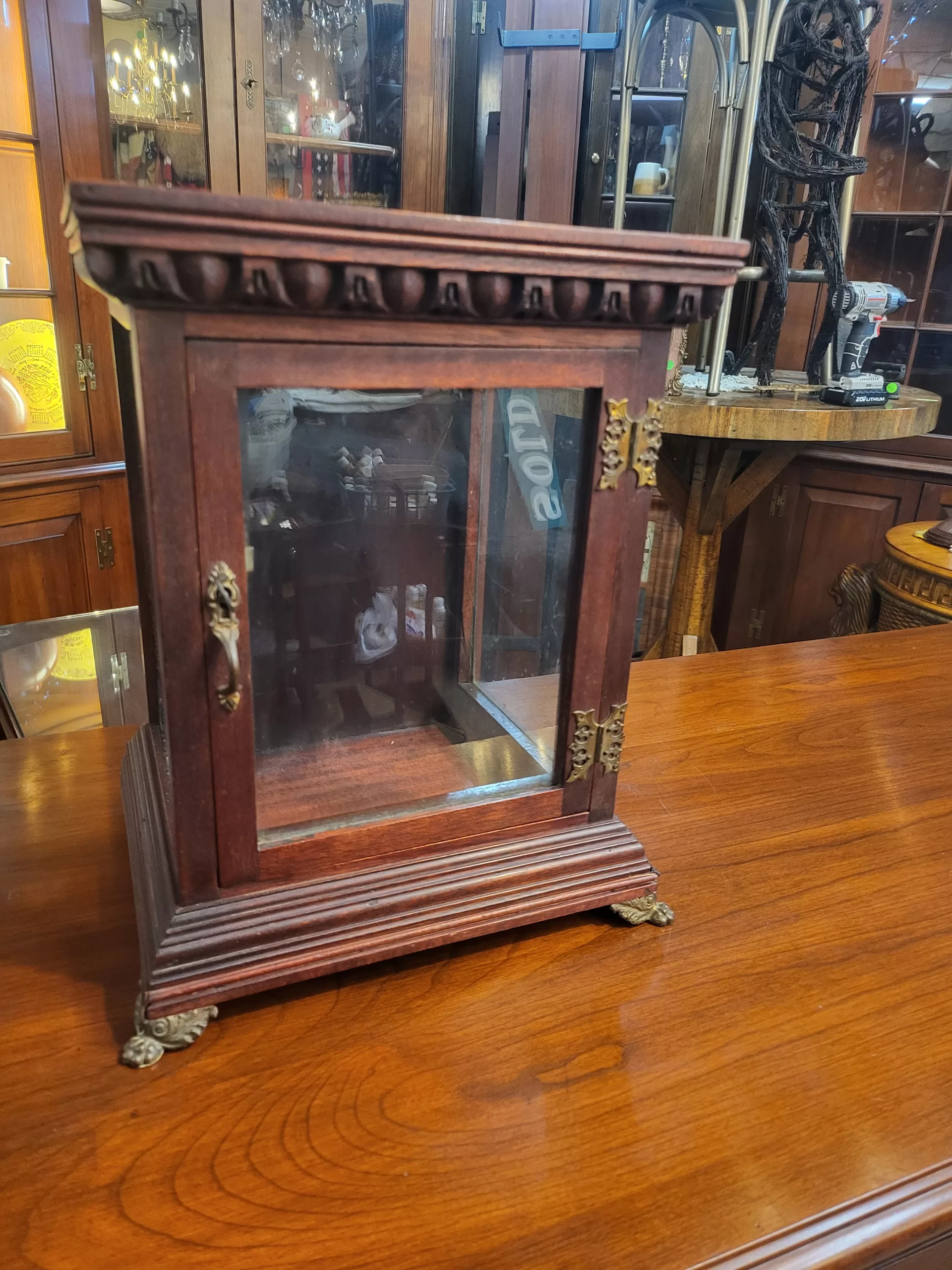 Antique Small Mahogany Display Case - Long Valley Traders
