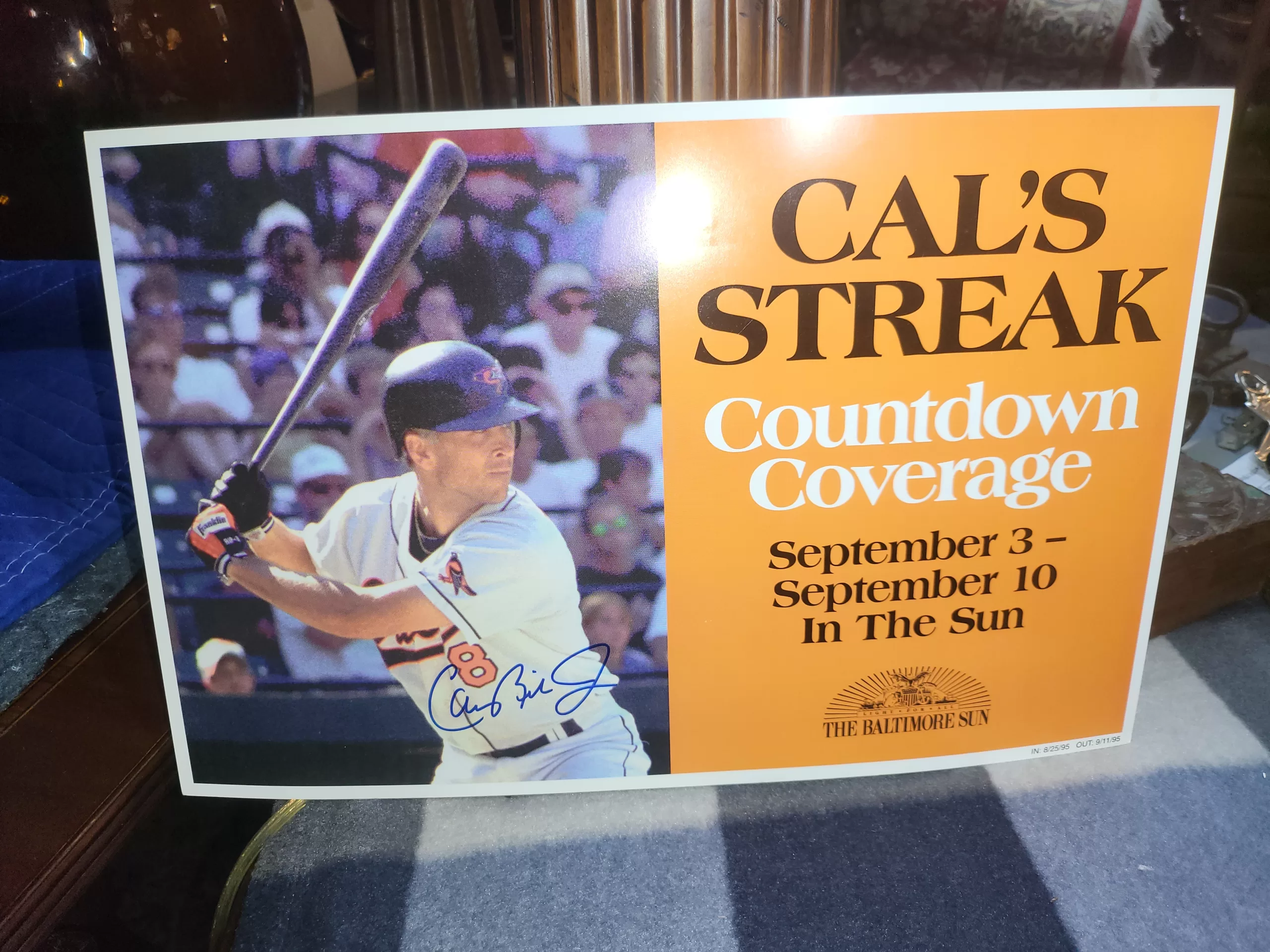 Cal Ripken, Jr. Signed Baltimore Sun Signed Promotion Card - Long ...