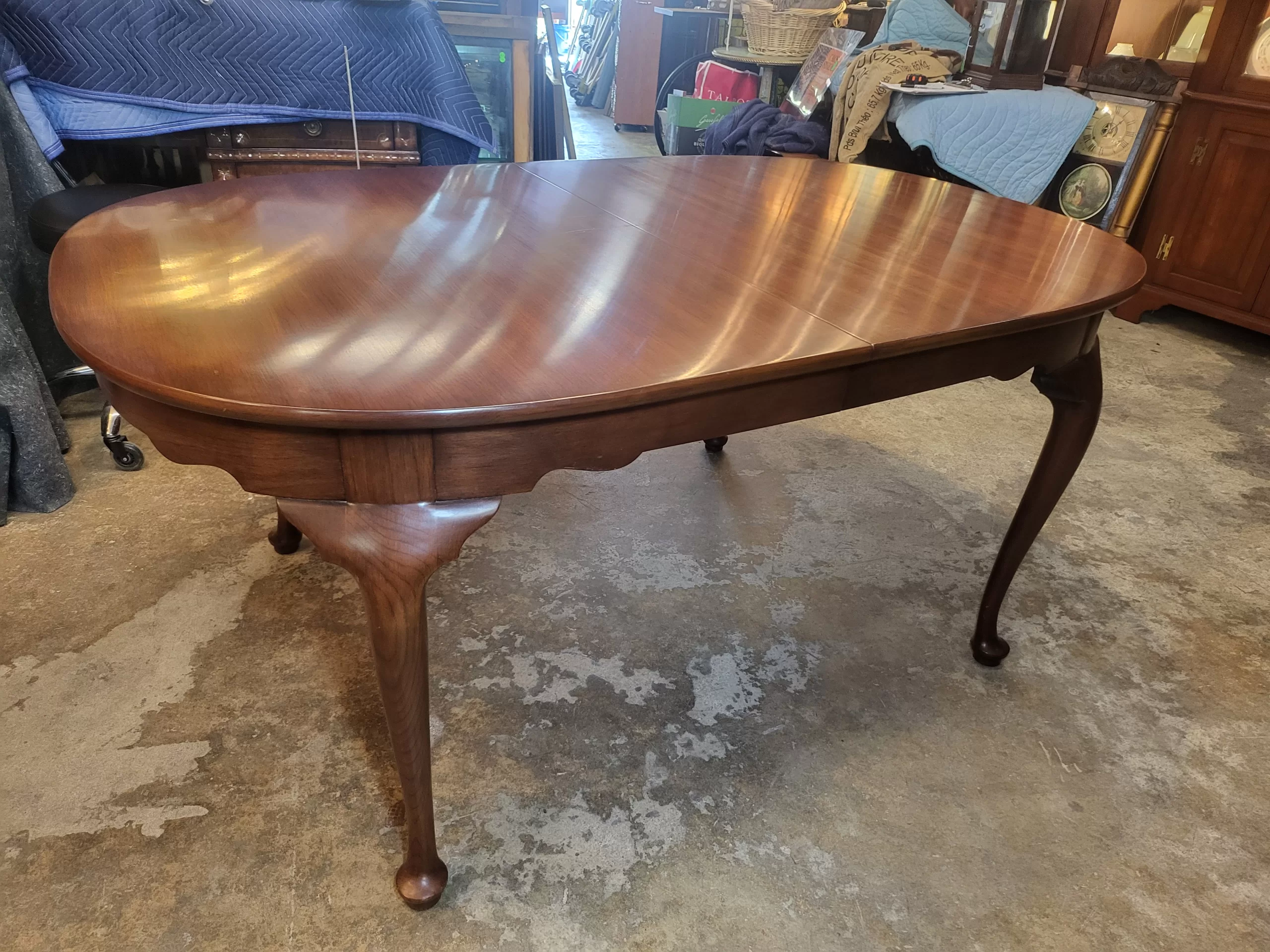 Henkel Harris Queen Anne Black Cherry Dining Table w / 3 leaves - Long ...