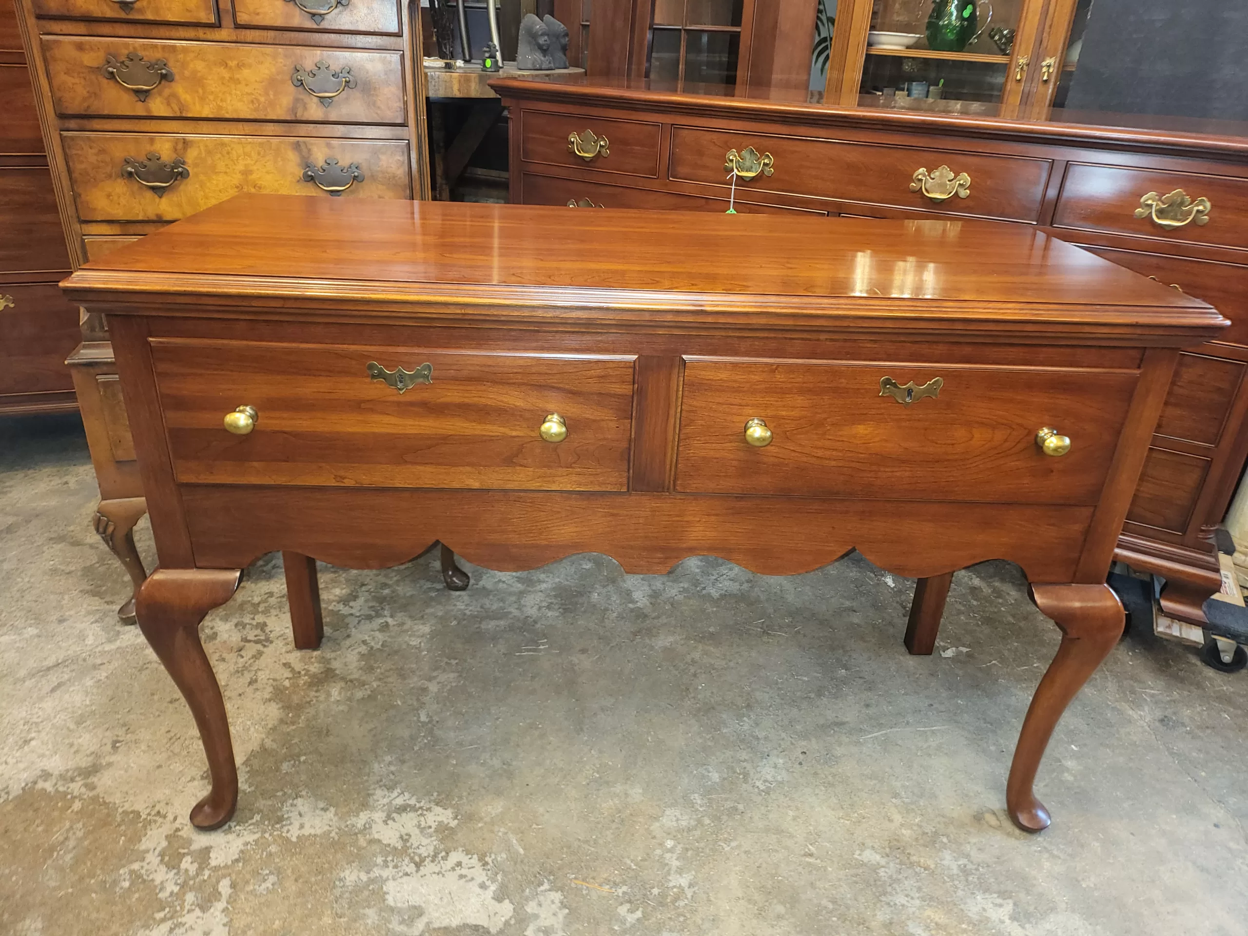 Henkel Harris Wild Black Cherry Server / Console Table - Two Drawers ...