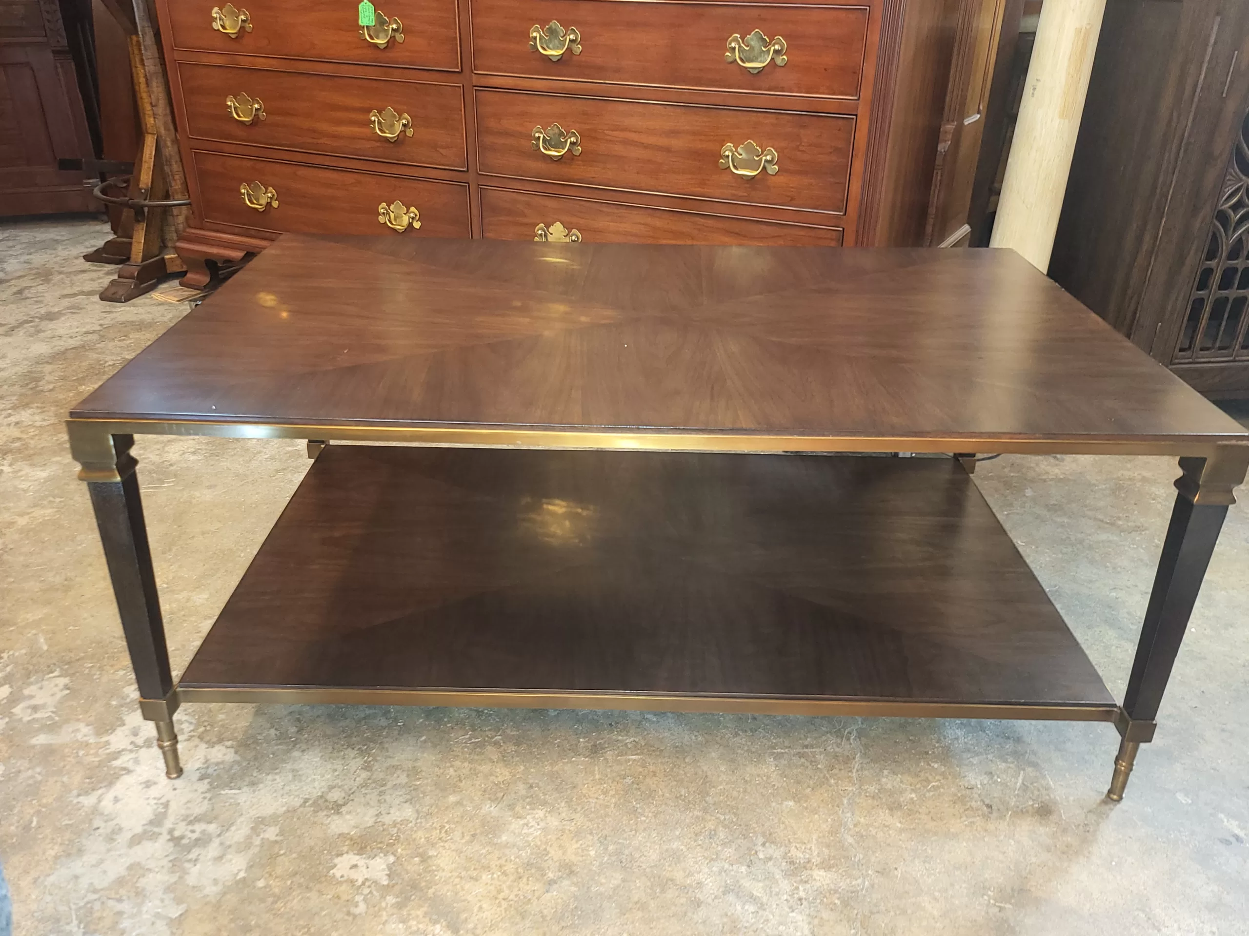 Large Modern Jonathan Charles Solid Walnut Coffee Table - Long Valley ...