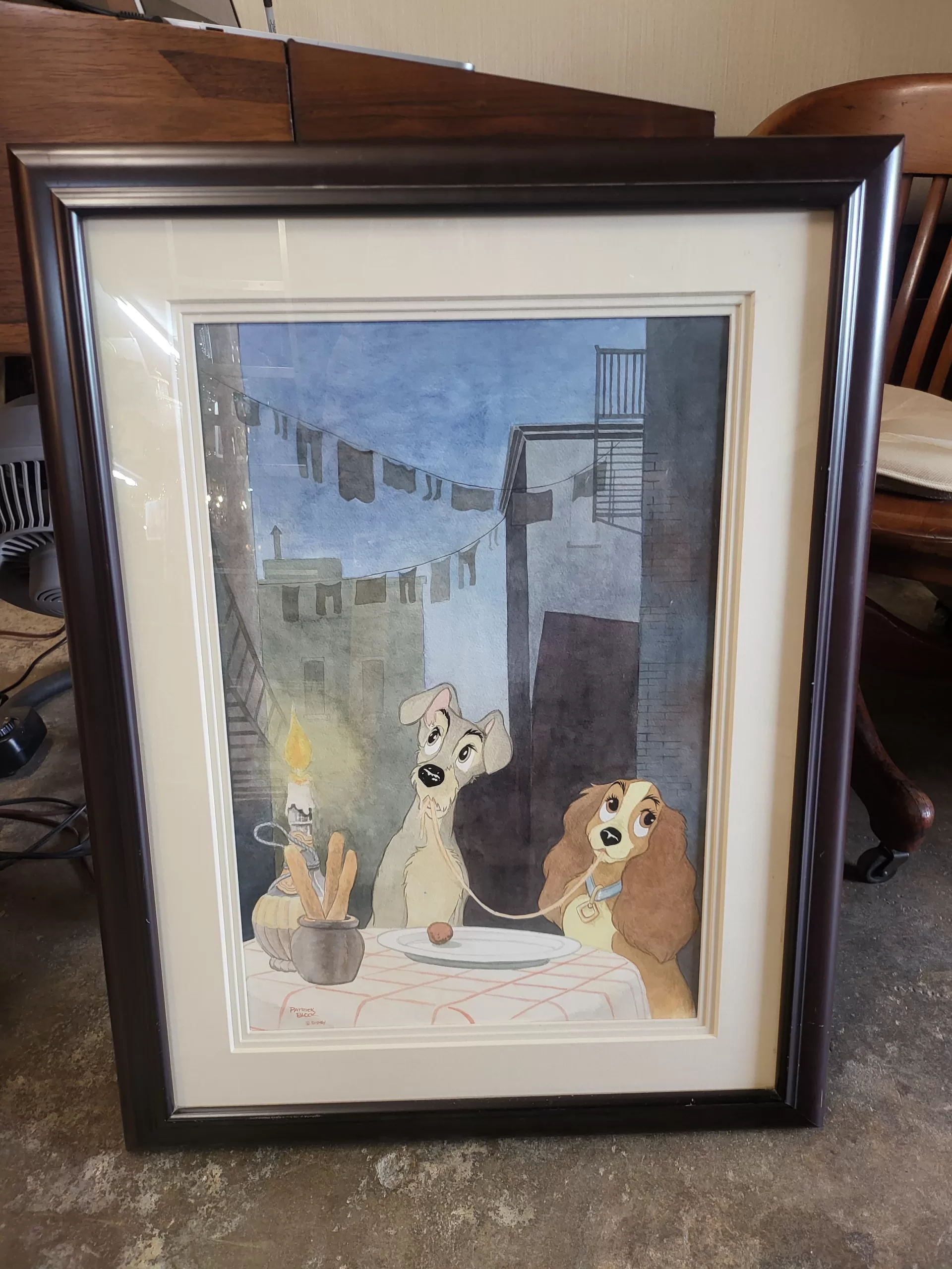 Original Print of Lady and the Tramp by artist Patrick Block - Long ...