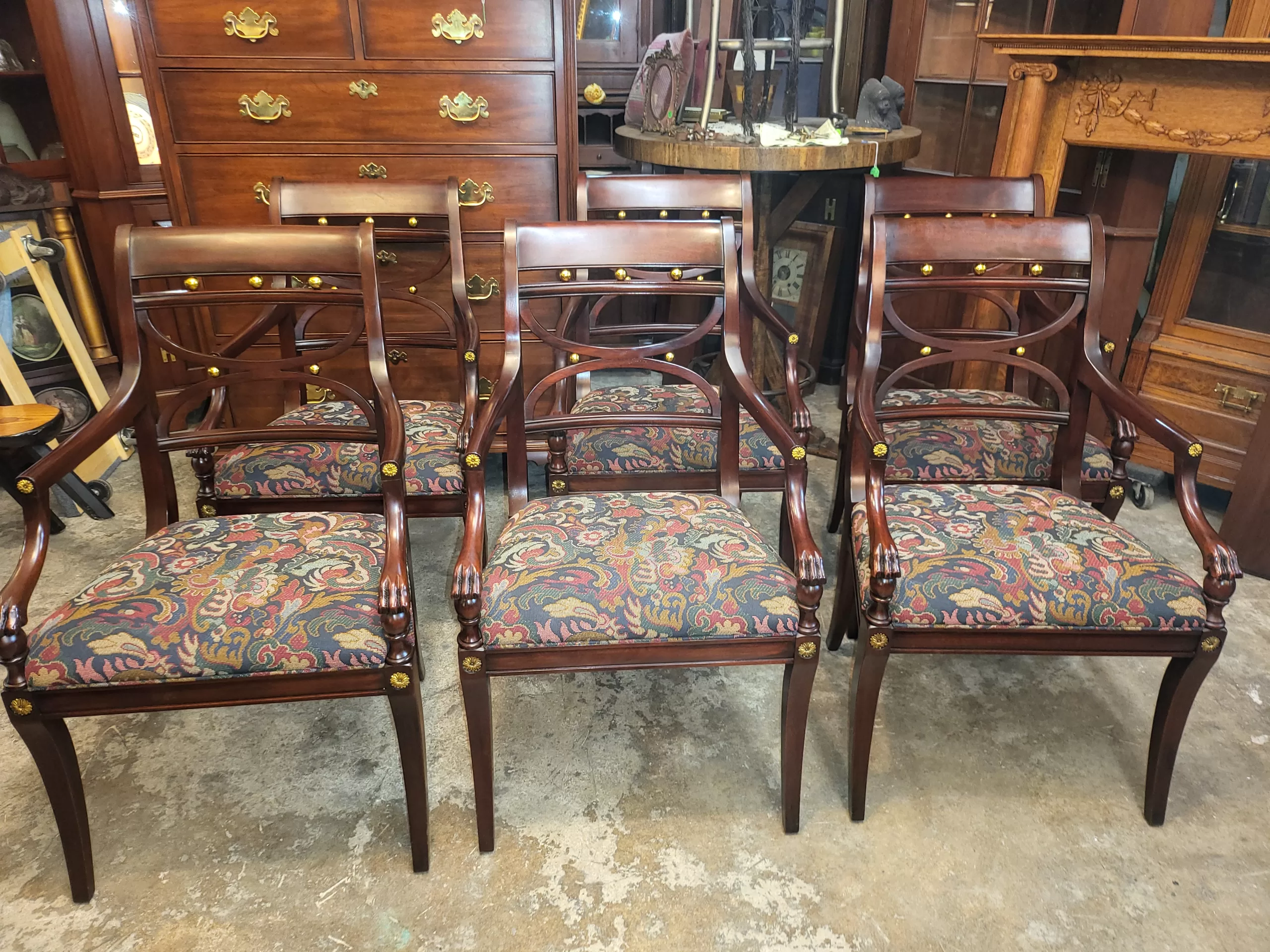 6 Henkel Harris Mahogany Arm Chairs - Excellent Condition - Long Valley ...