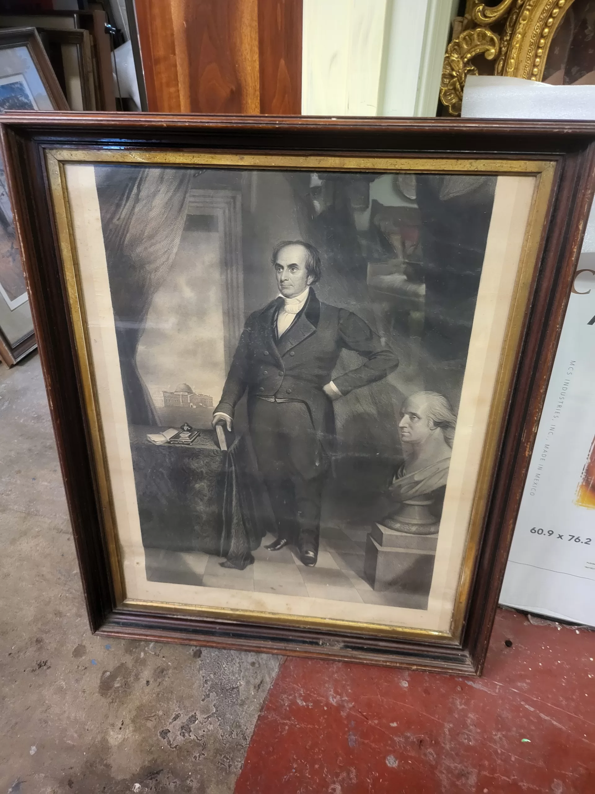 Antique Engraved Print of Daniel Webster - Original Frame and Glass ...