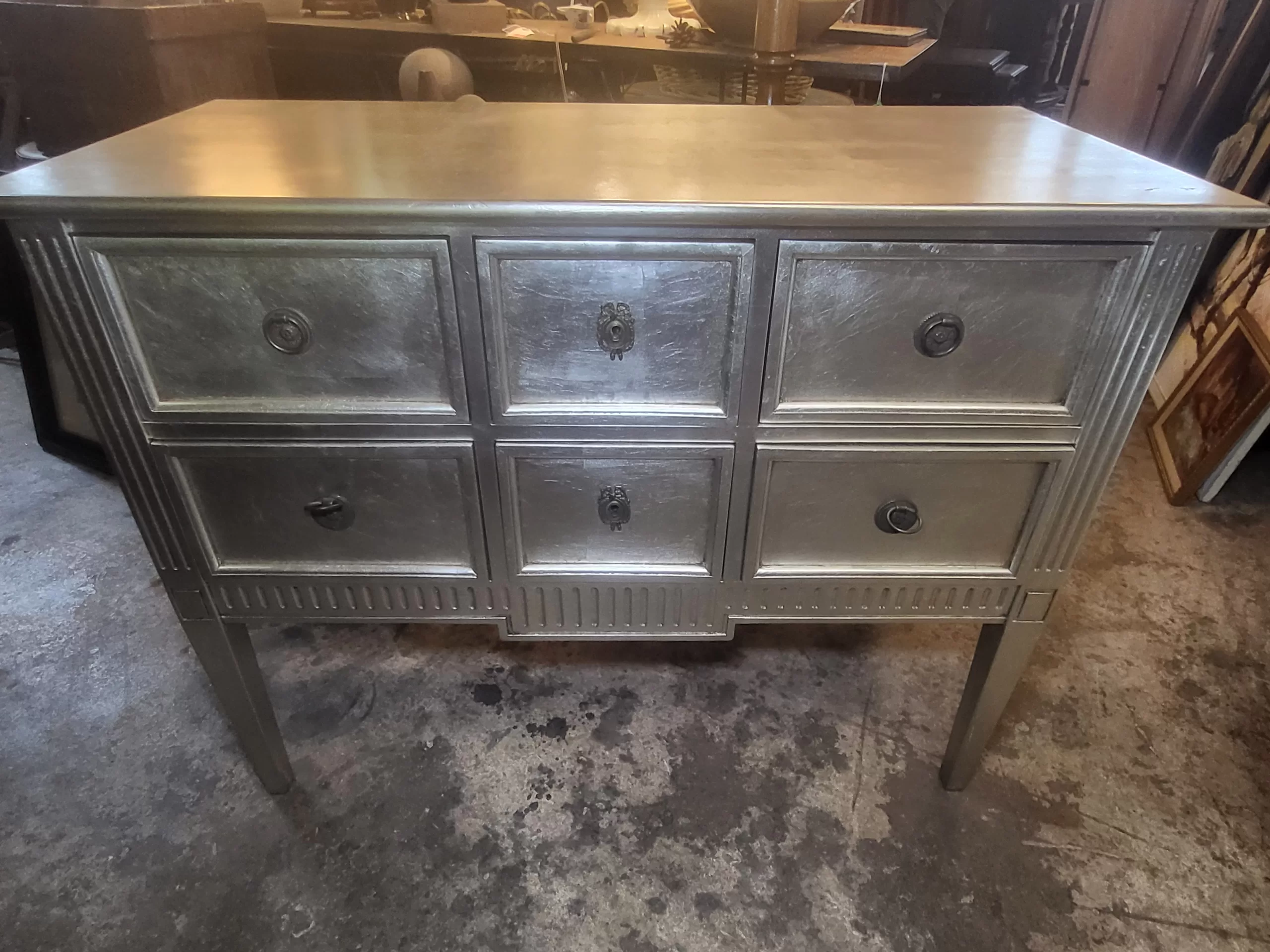 Alden Parkes Modern Style Solid Wood Silver Hall / Console / Server ...