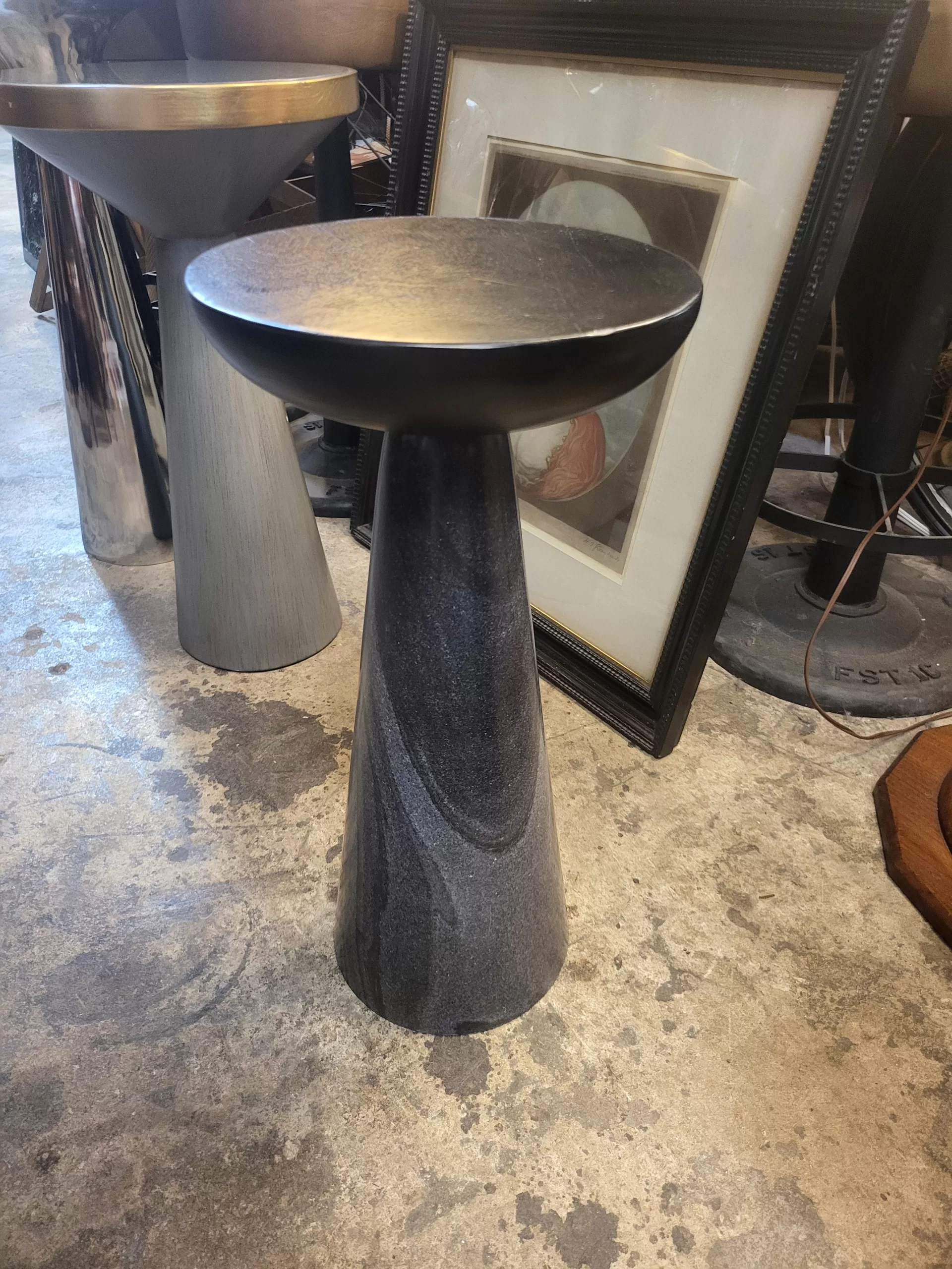 Small Heavy Granite Modern Style Drinks Stand - Long Valley Traders
