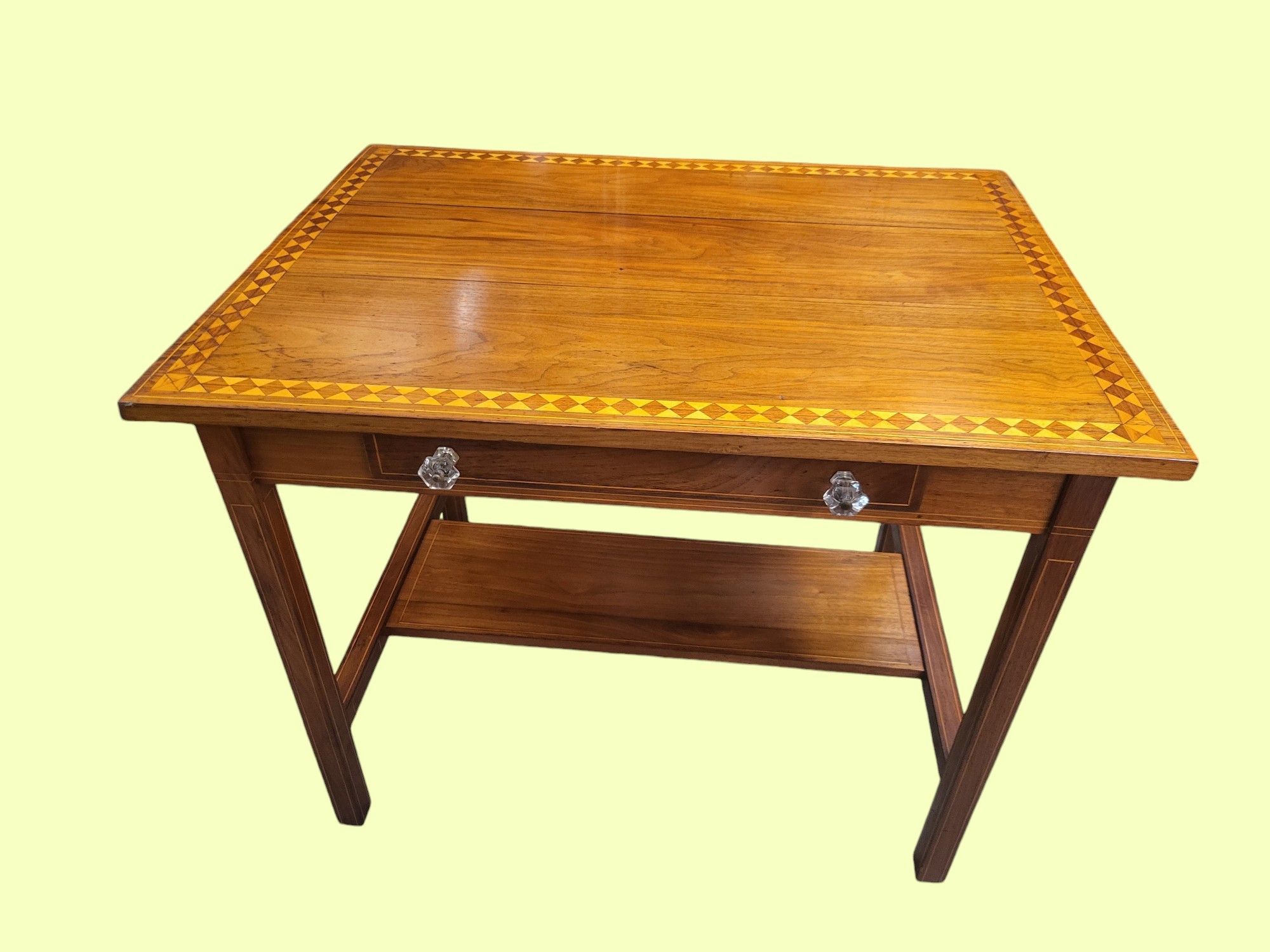 Vintage Maple, Walnut and Mahogany Writing Desk with Shelf / 1 Drawer ...