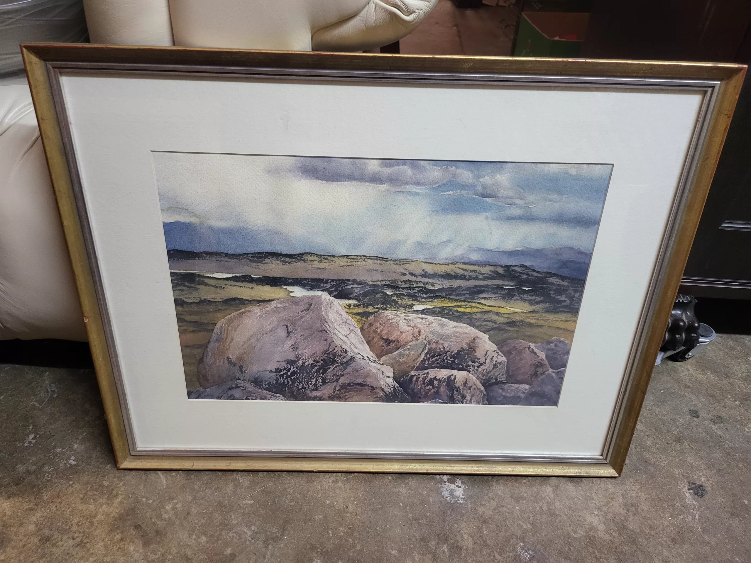 Original Art Oil on Canvas Watercolor Framed and Signed by Artist Bruce ...