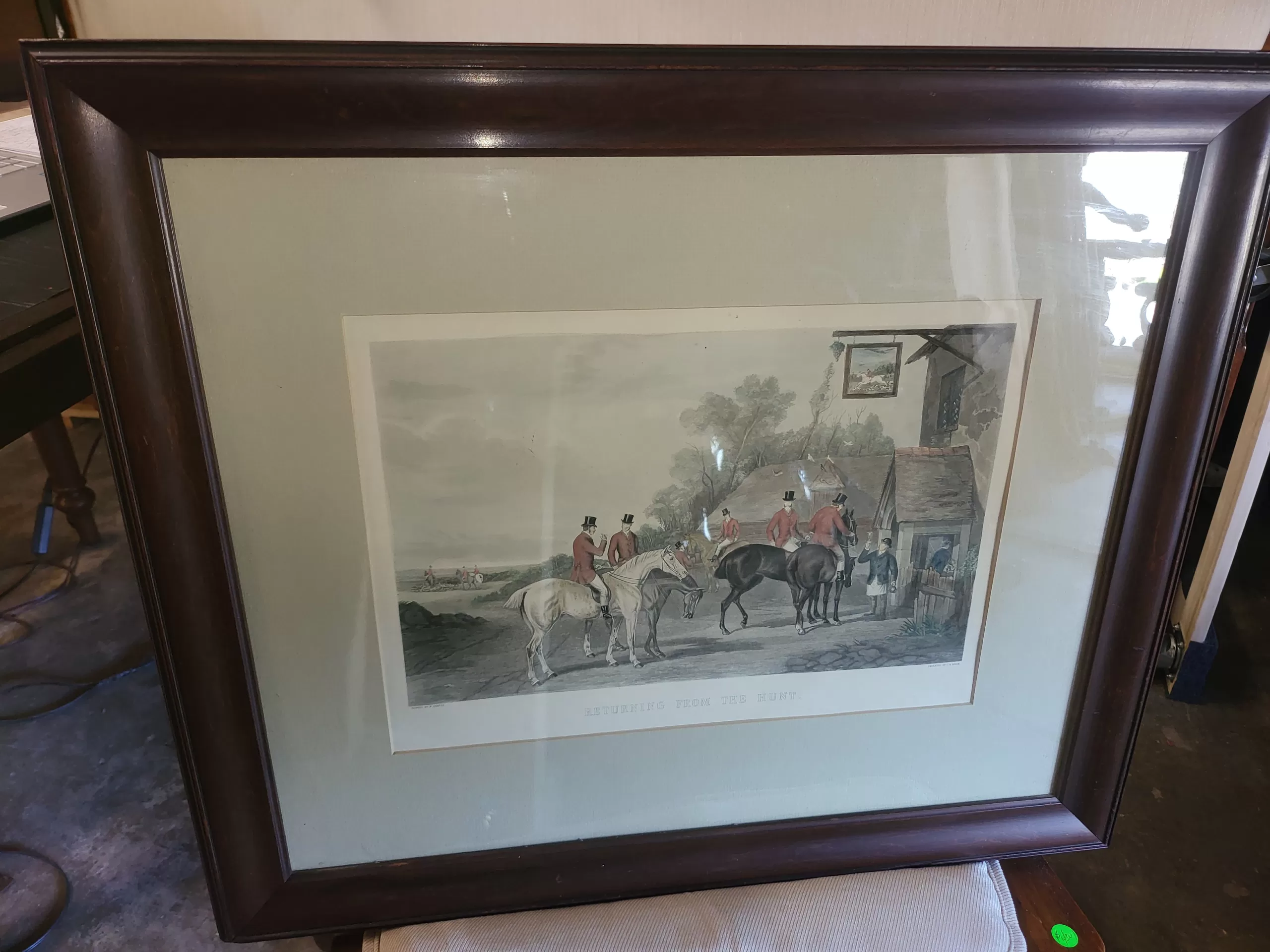 Framed and Matted Art Print - Fox Hunting Scene / Tavern "Returning ...