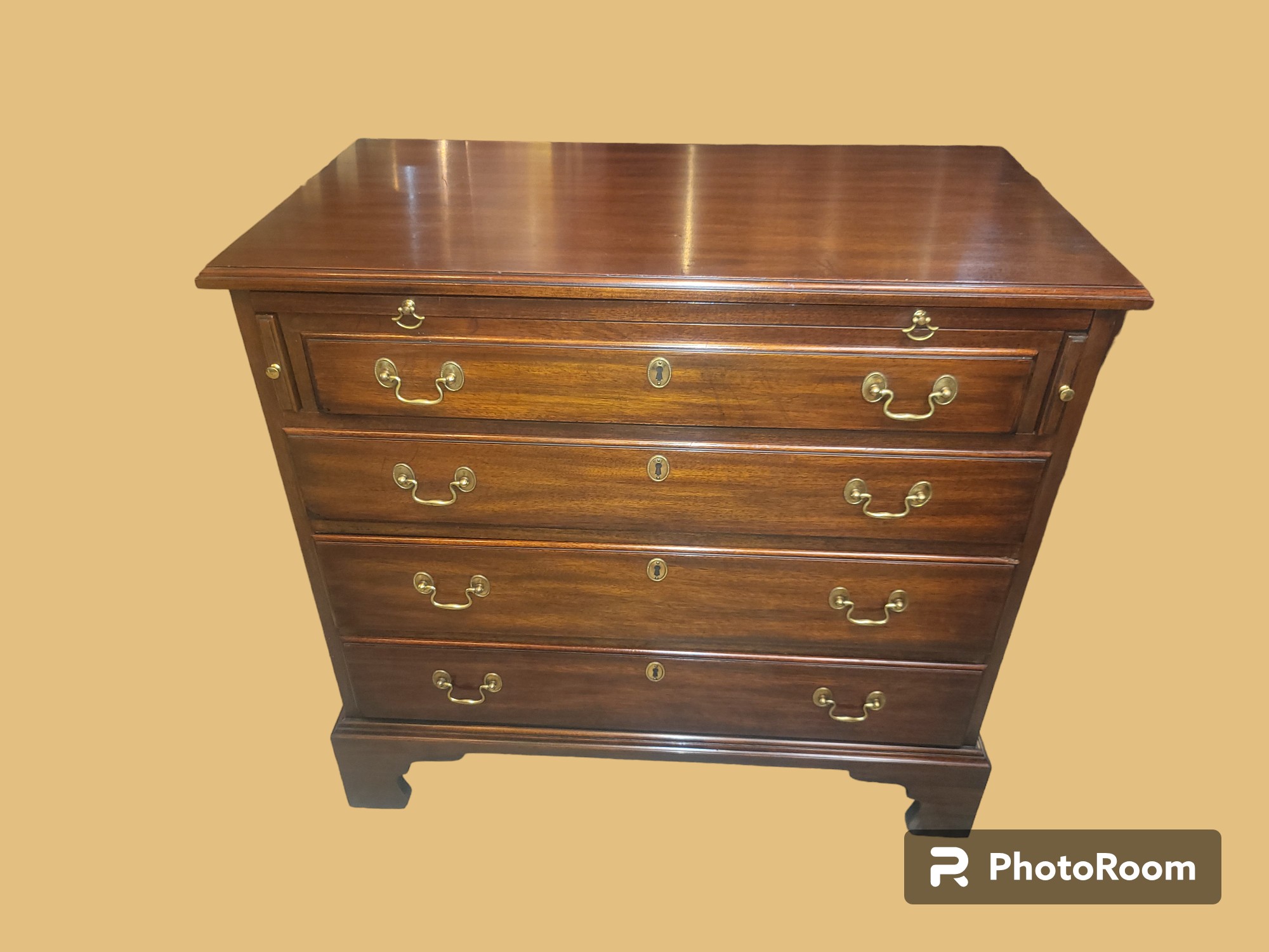 Henkel Harris Solid Dark Mahogany Bachelors Chest with Pullout Tray and ...