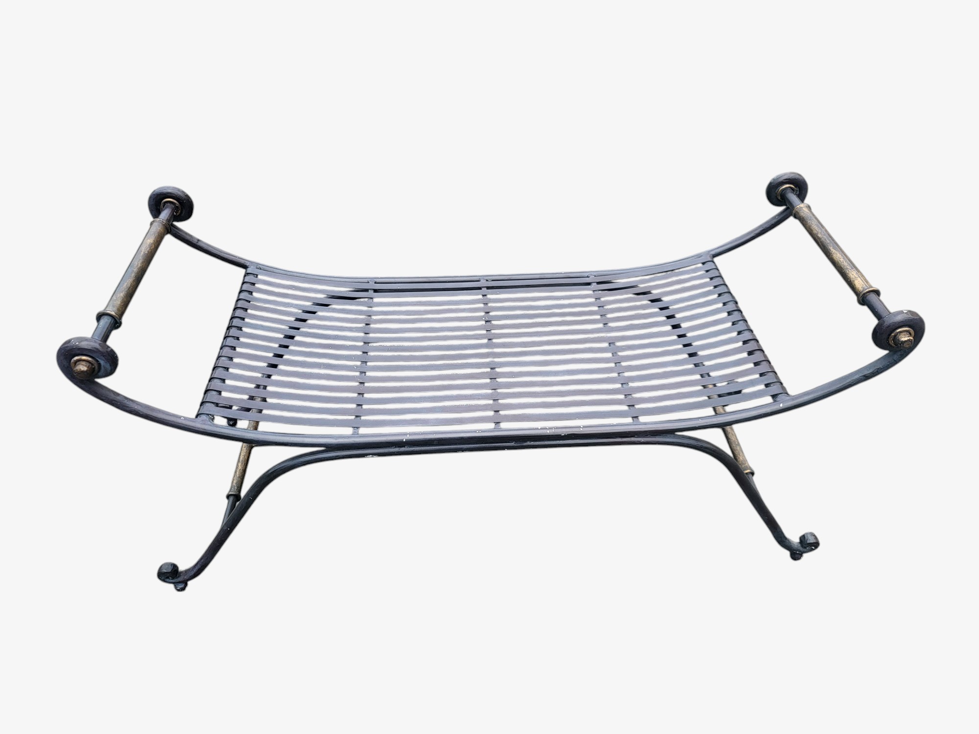 Long Handcrafted Designer Forged Iron Bench - Long Valley Traders