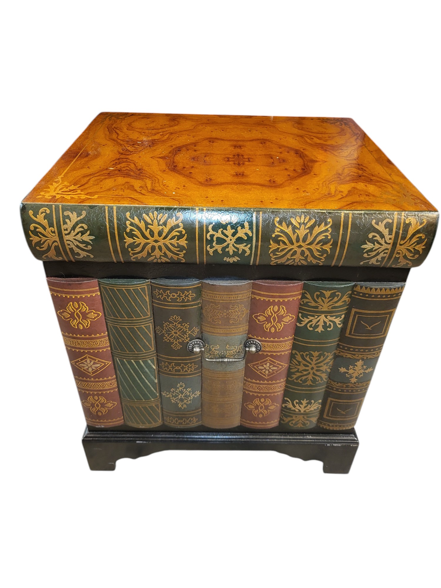 Small Solid Wood Library Style File Box / Painted Book Front - Long ...