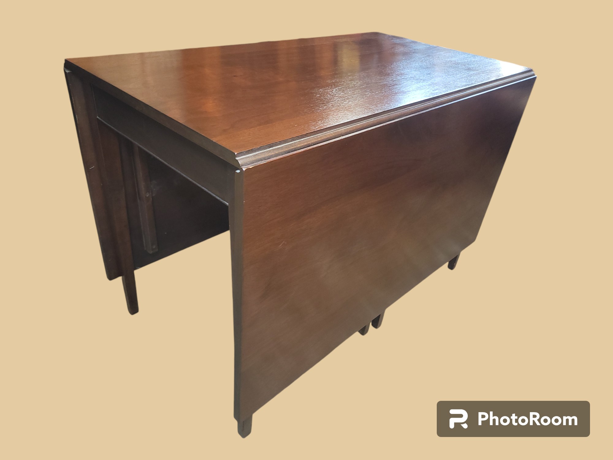Henkel Harris Mahogany Drop Leaf Gate Leg Table - Pencil Legs - Long ...