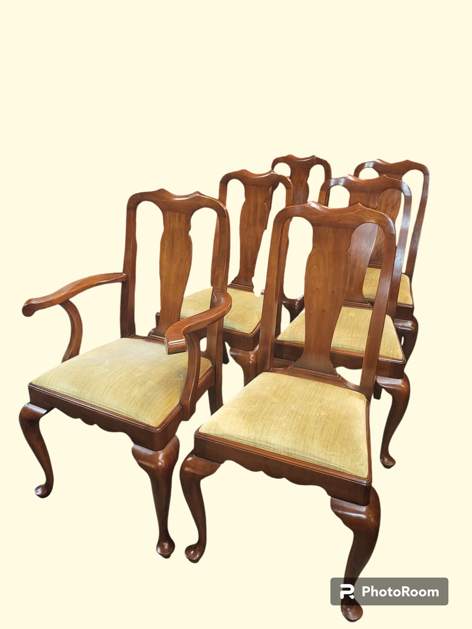 6 Henkel Harris Wild Black Cherry Dining Chairs - 1 Armchair and 5 Side ...