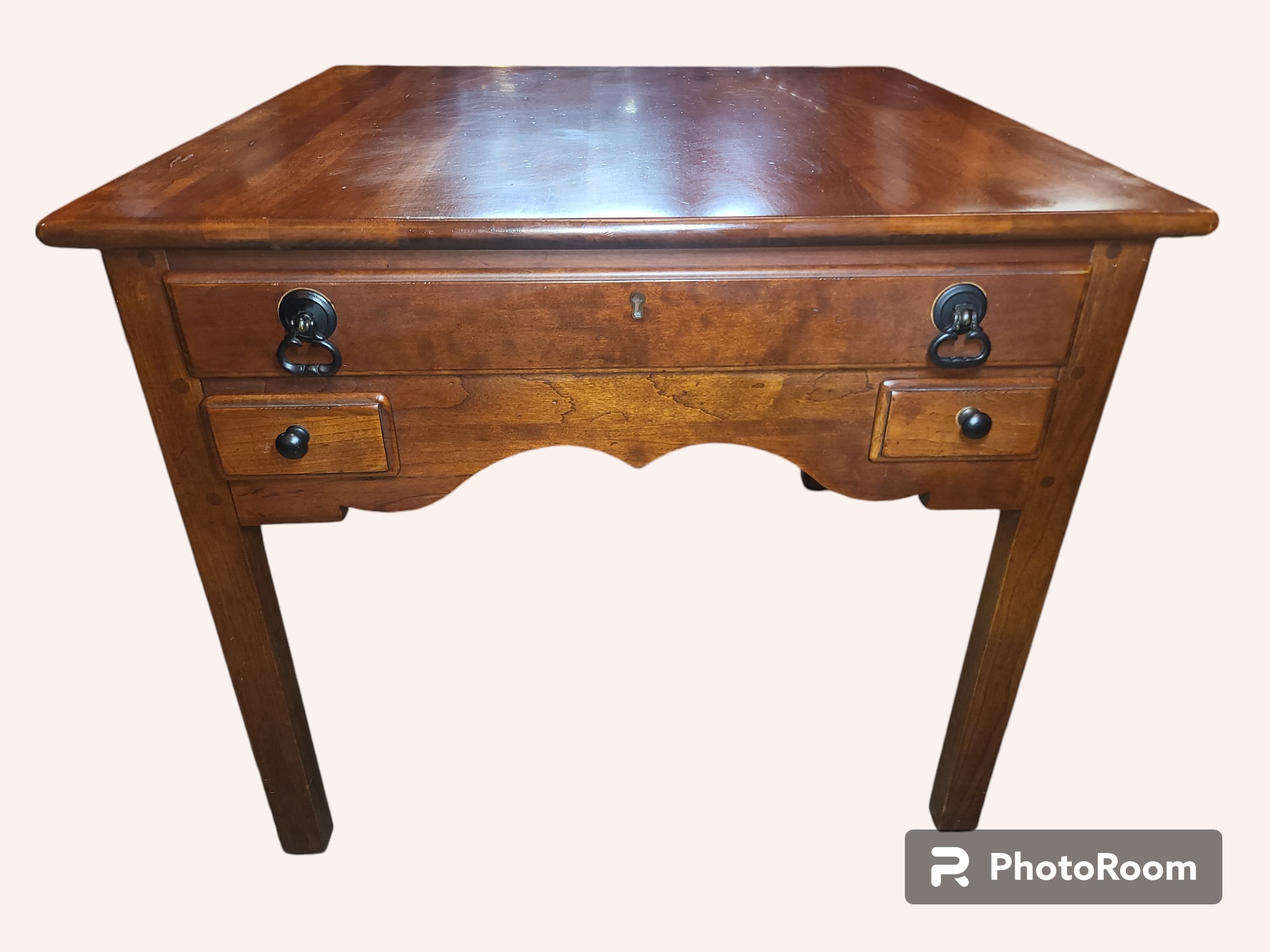 Lexington Furniture Large Solid Cherry Side Table - 3 Drawers - Long ...