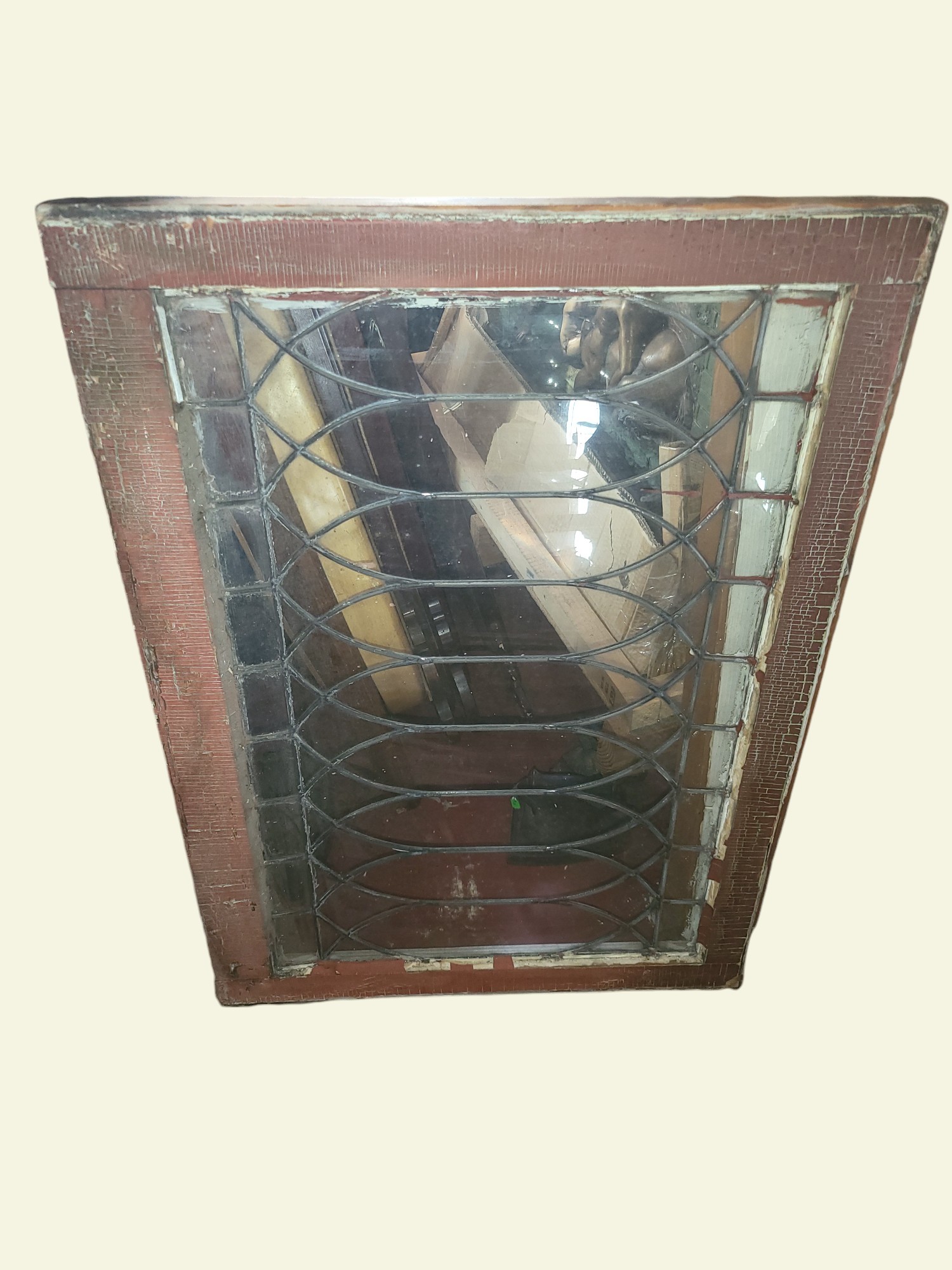 Antique Leaded Glass Window / Stained-Glass Style - Long Valley Traders