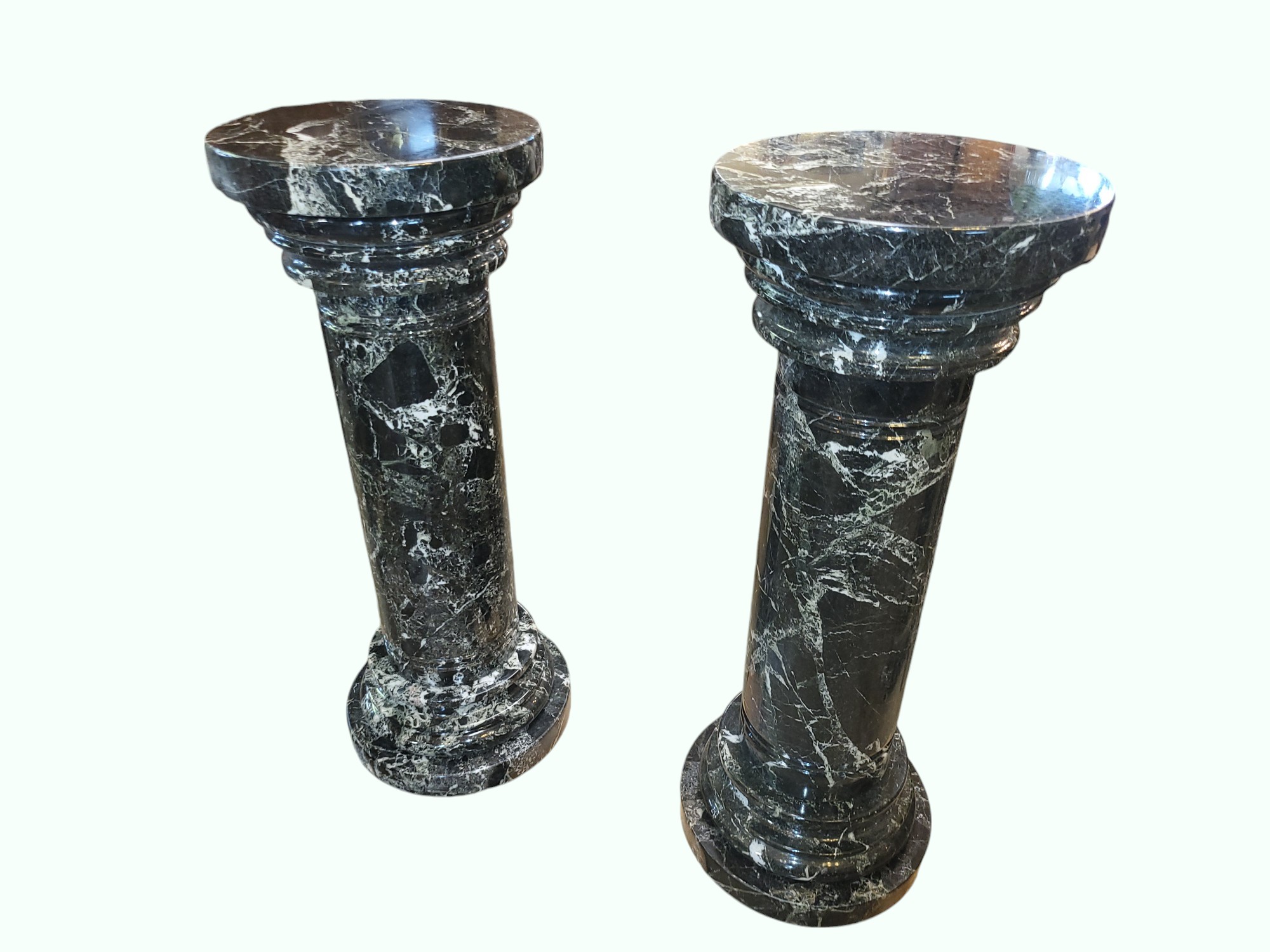 2 Brand New Solid Marble Pedestal Stands - Long Valley Traders