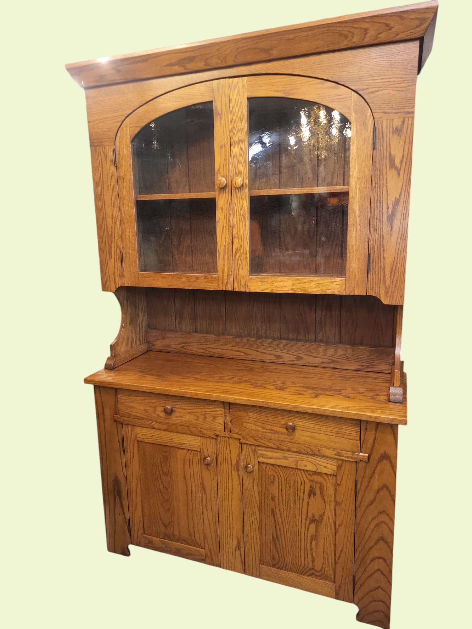 Amish Made Handcrafted Kitchen Oak Cupboard / Top Hutch - Antique Style ...