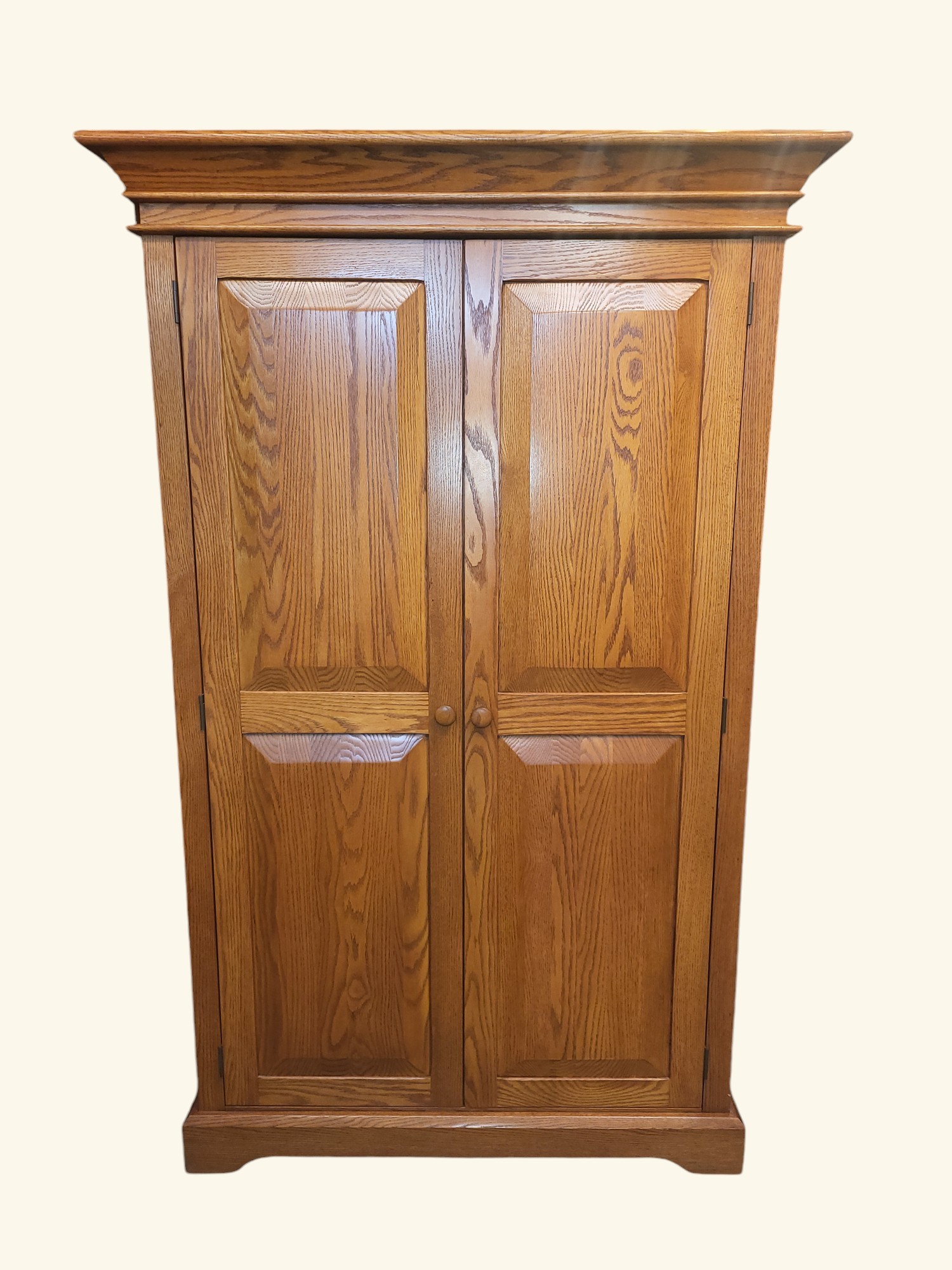 Amish Handmade Oak Wardrobe - 2 Adjustable and 2 Fixed Shelves - Long ...