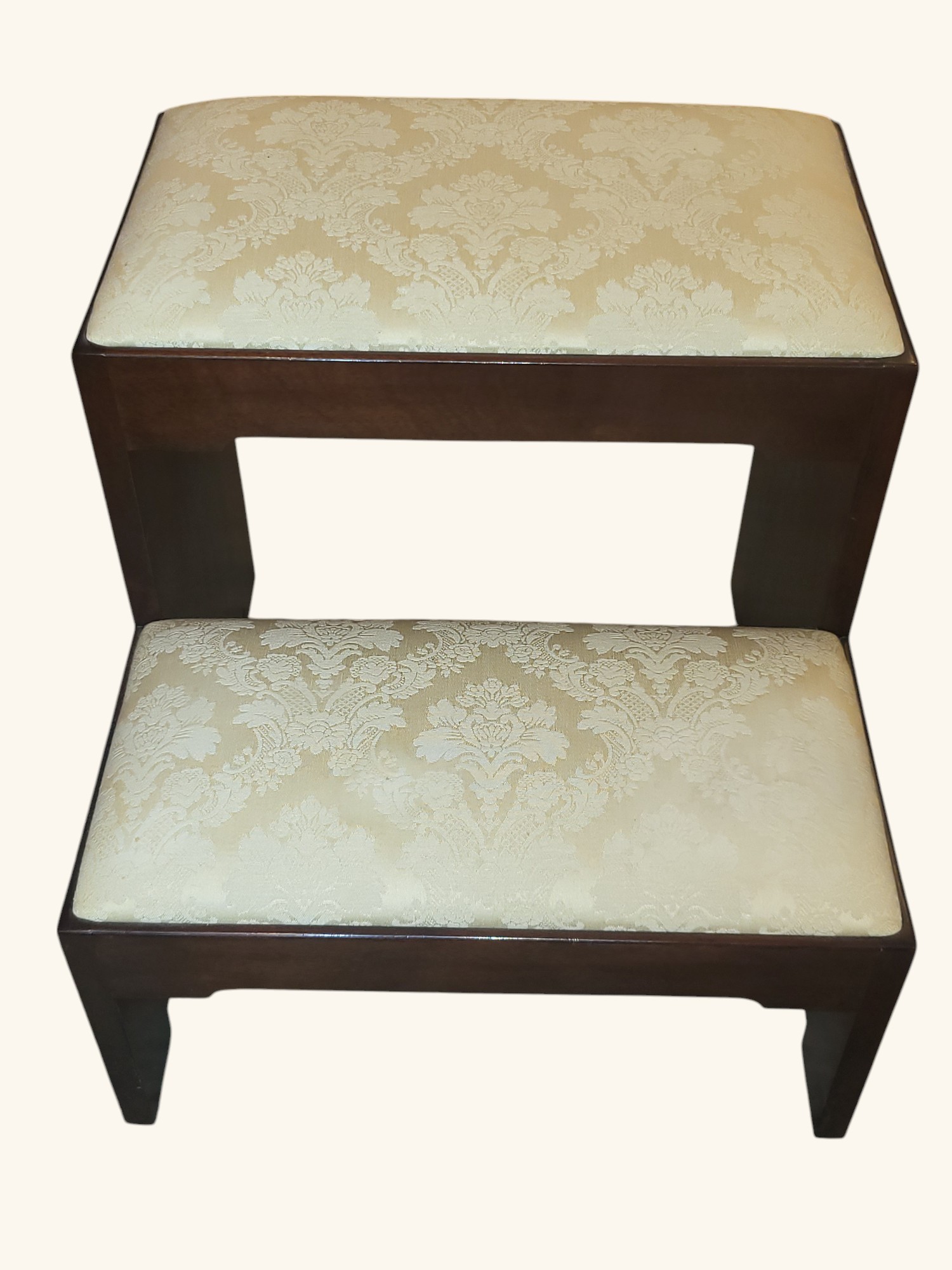 Henkel Harris Mahogany Bed Steps with Original White Design Fabric ...