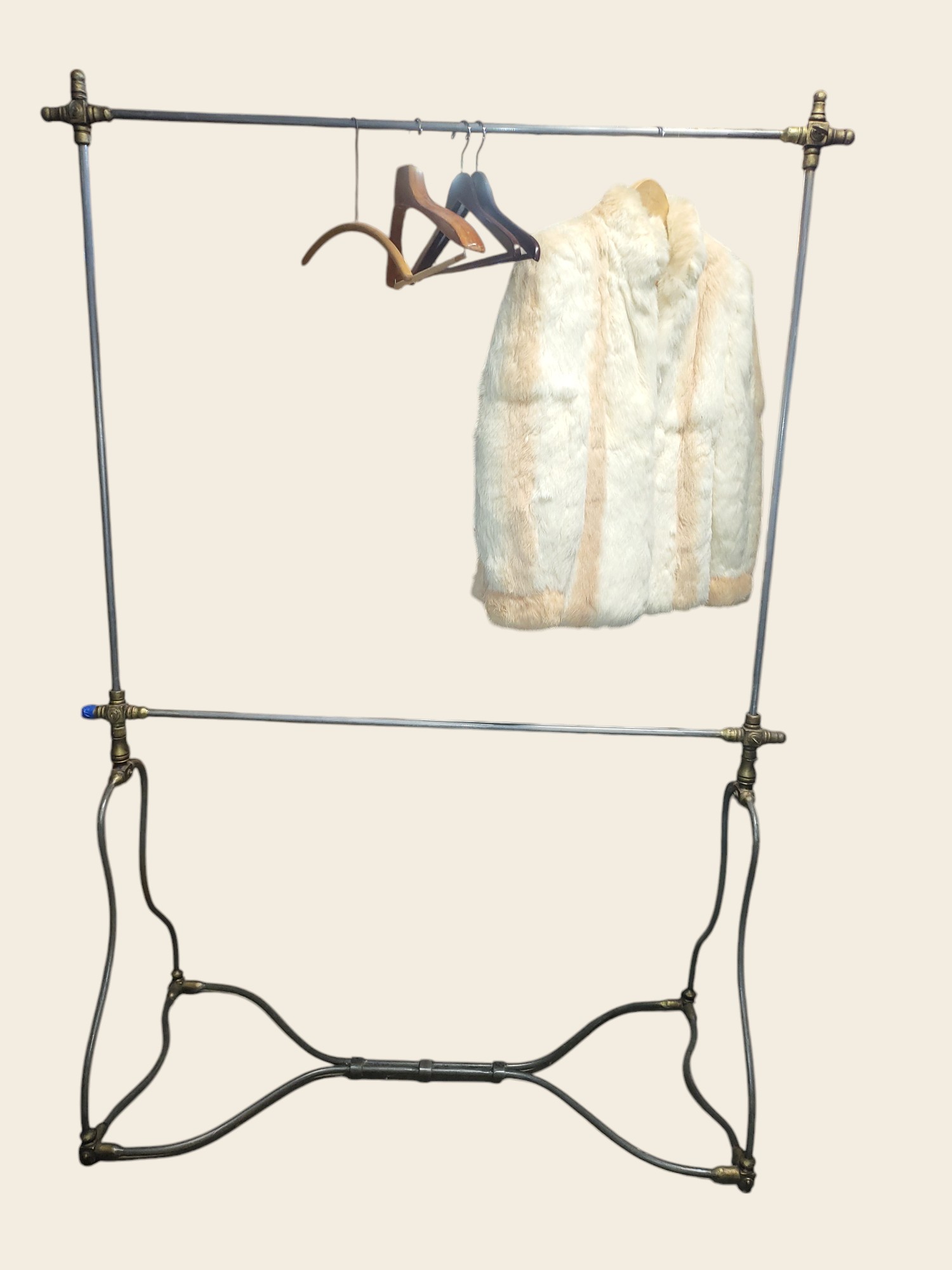 High End Iron Clothing / Garment Rack with Brass Details and 2 ...