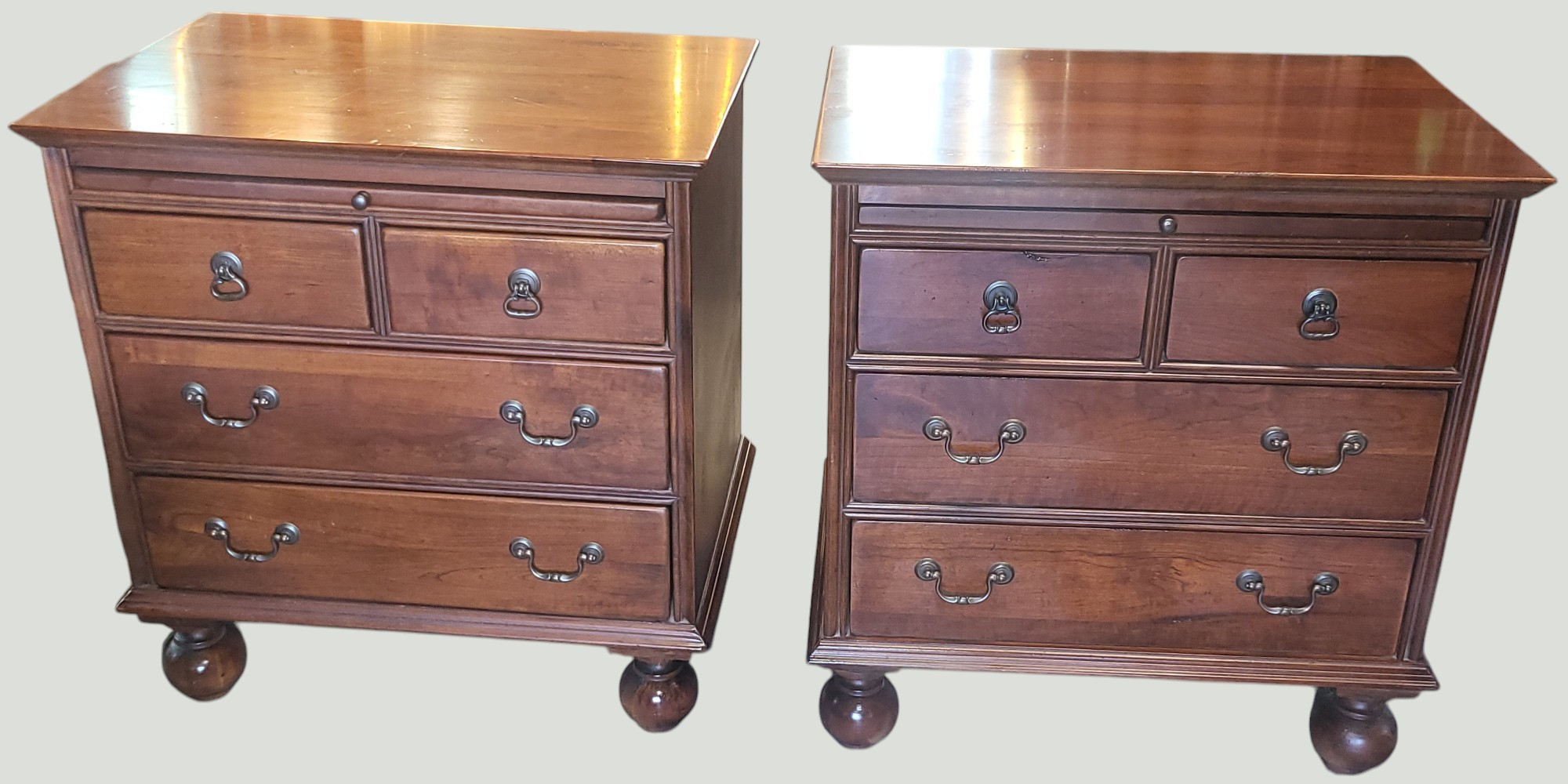 2 Lexington / Bob Timberlake 4 Drawer Solid Cherry Nightstands - Long ...