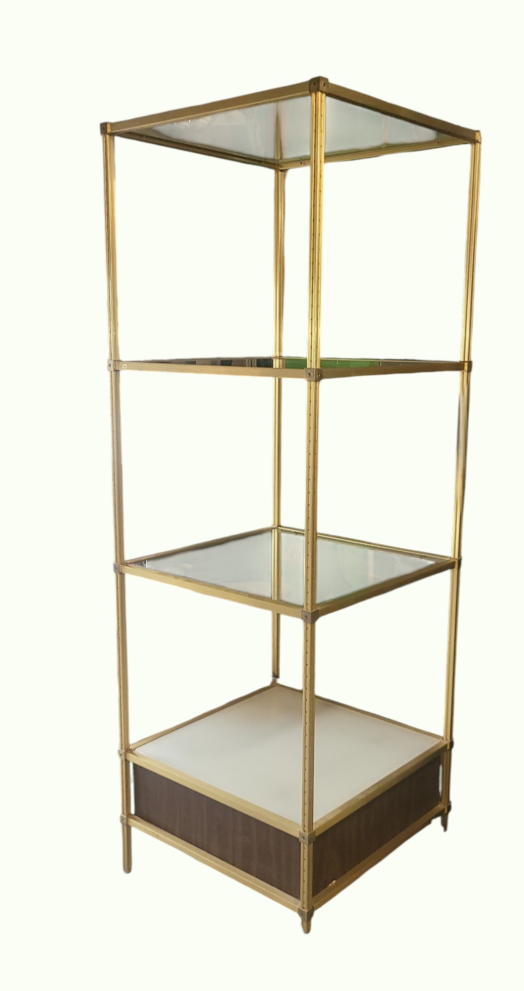 Vintage Tall Open Display Case with Adjustable Shelves and Lighting ...