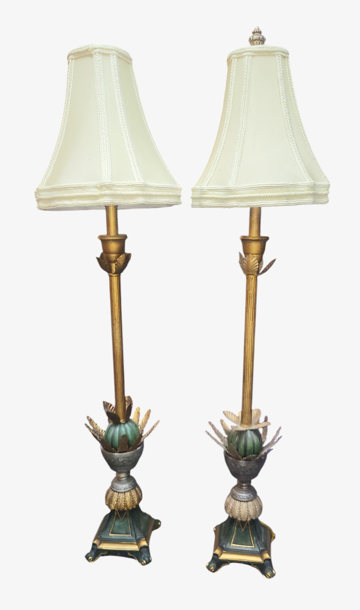 2 Candlestick Style Skinny Profile Decorative Lamps - Long Valley Traders