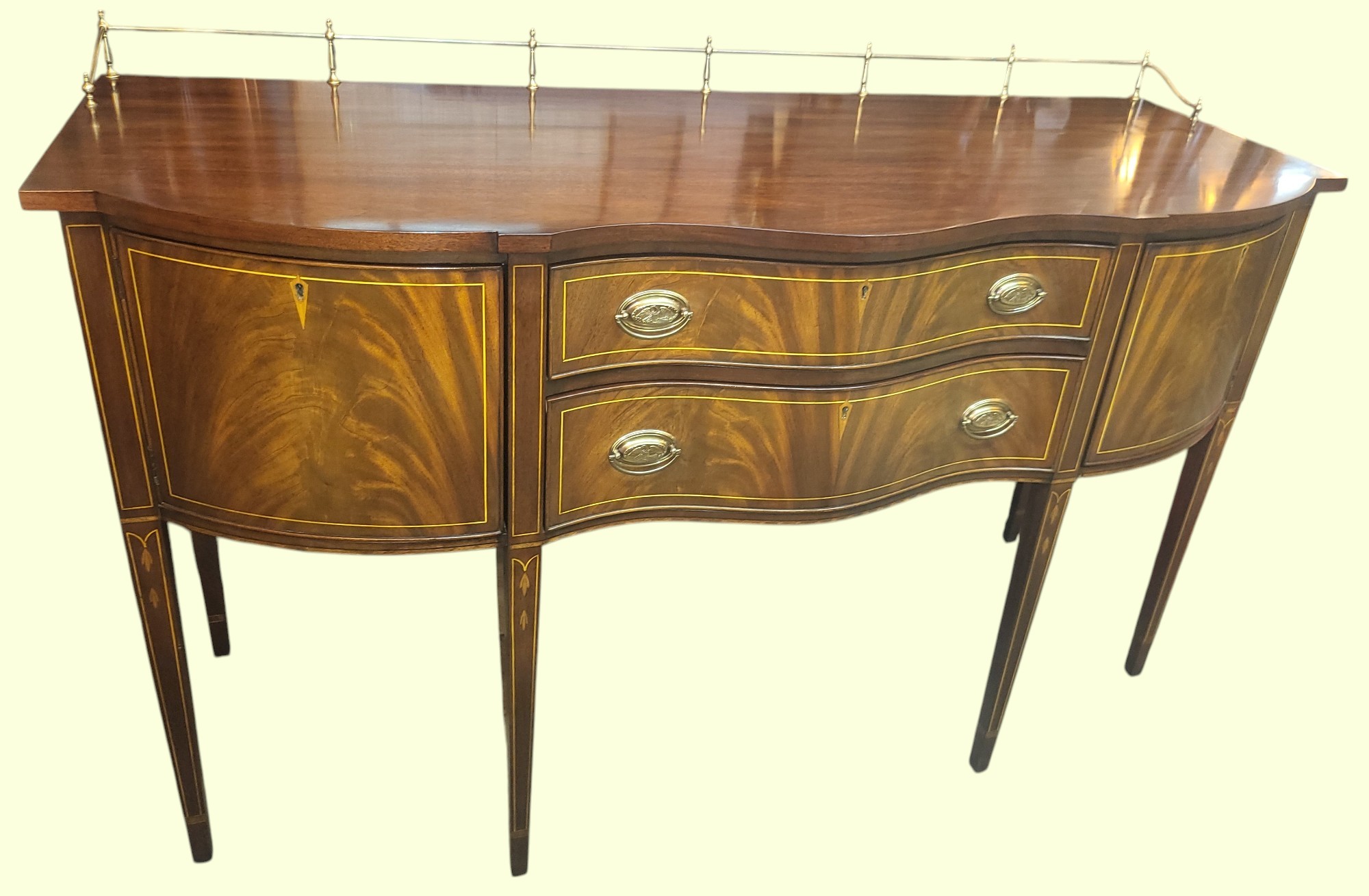 Henkel Harris Flame / Mahogany Sideboard / Buffet Server with 2 Drawers ...