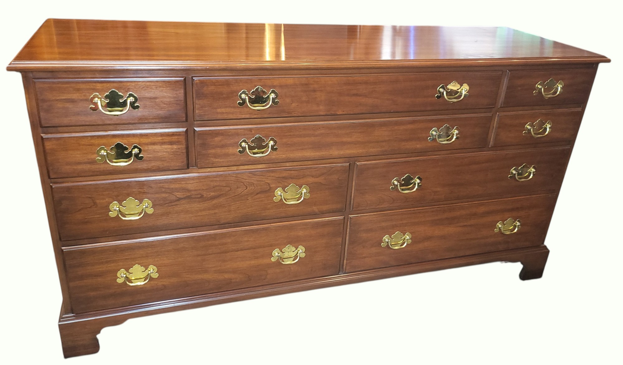 Henkel Harris Solid Cherry 10 Drawer Long Dresser - Long Valley Traders