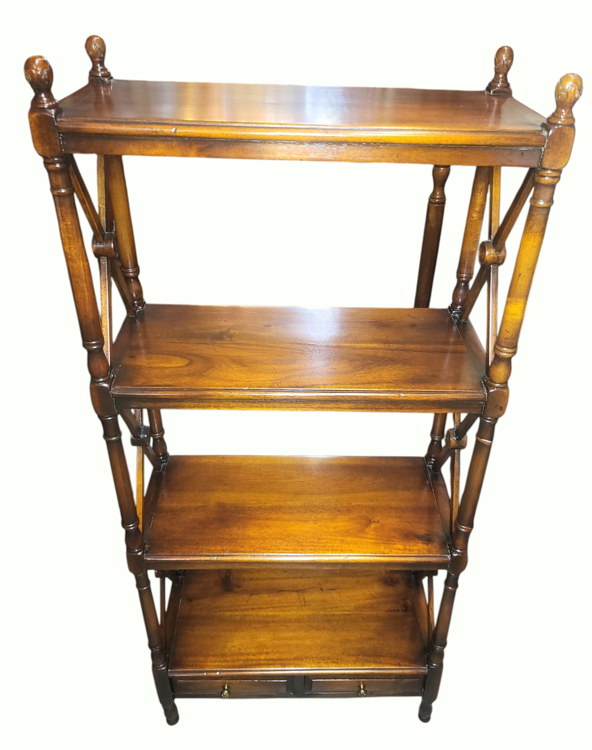 Small Theodore Alexander Mahogany Etagere 4 Shelf Bookcase - Long ...
