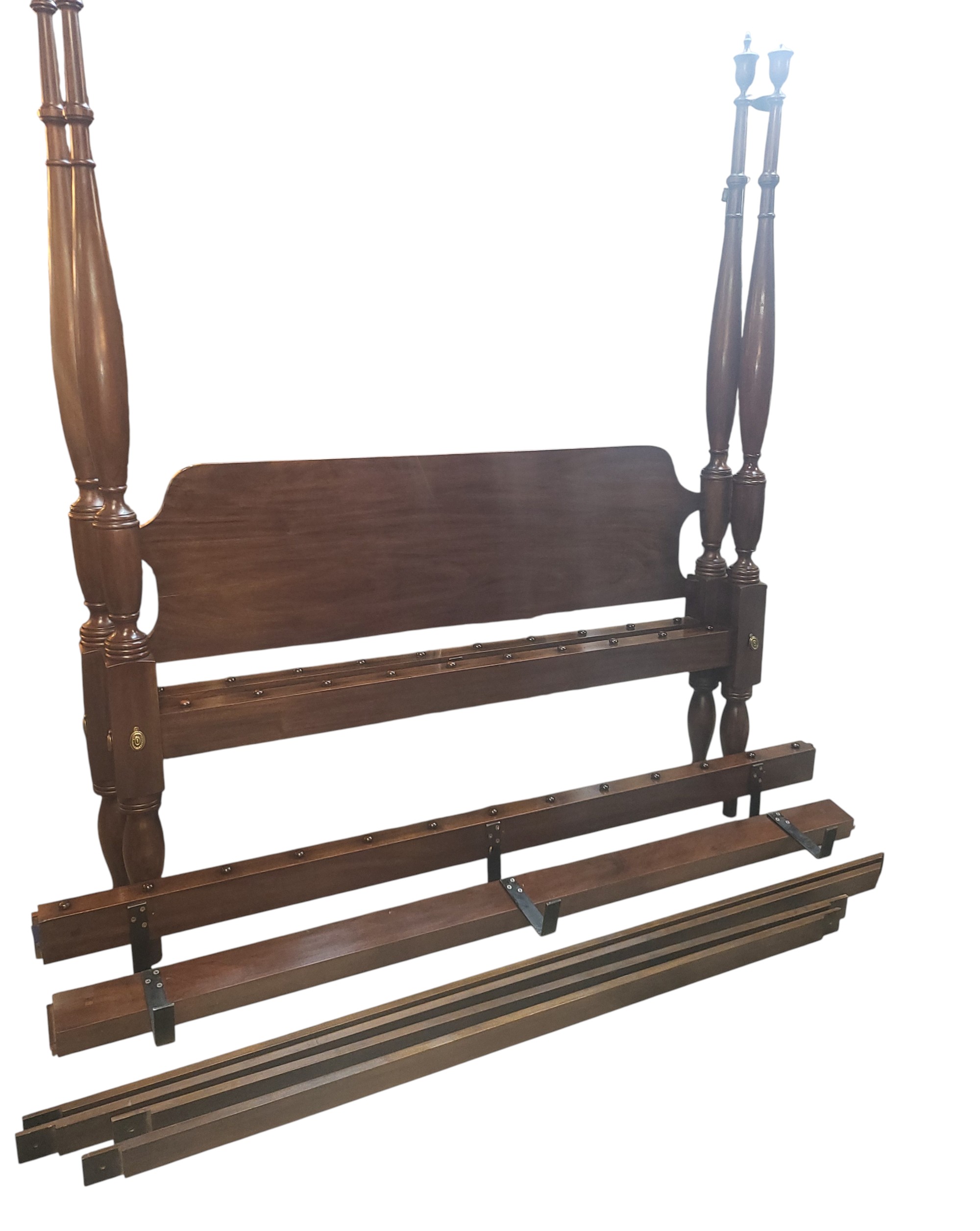 Henkel Harris Queen Mahogany 4 Post Rope Canopy Bed - Long Valley Traders