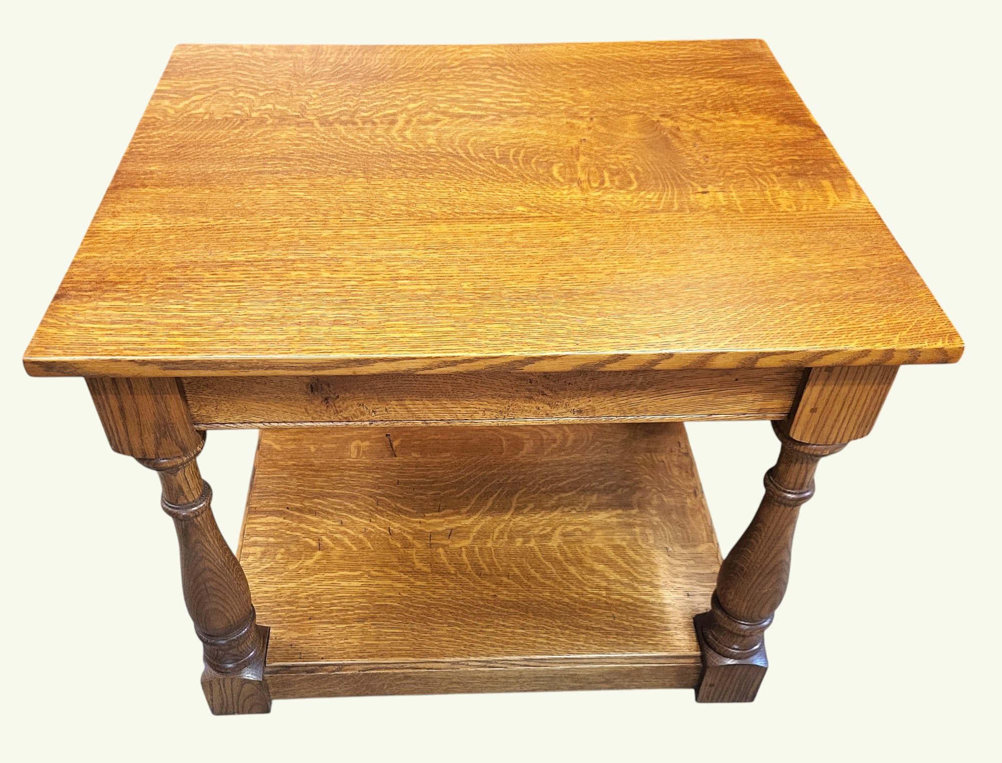 Solid Oak Quartersawn Tiger Oak Side Table - Long Valley Traders